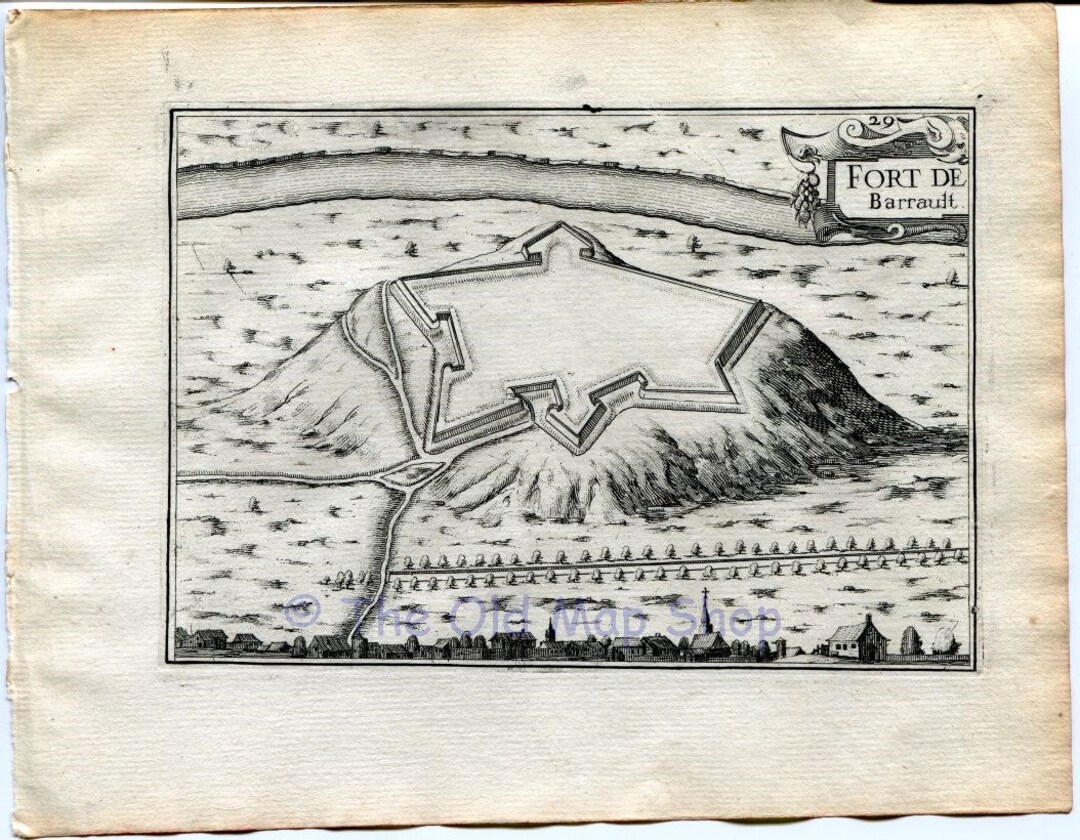 1634 Nicolas Tassin Map Fort De Barraux, Isere, Rhone-alpes France ...