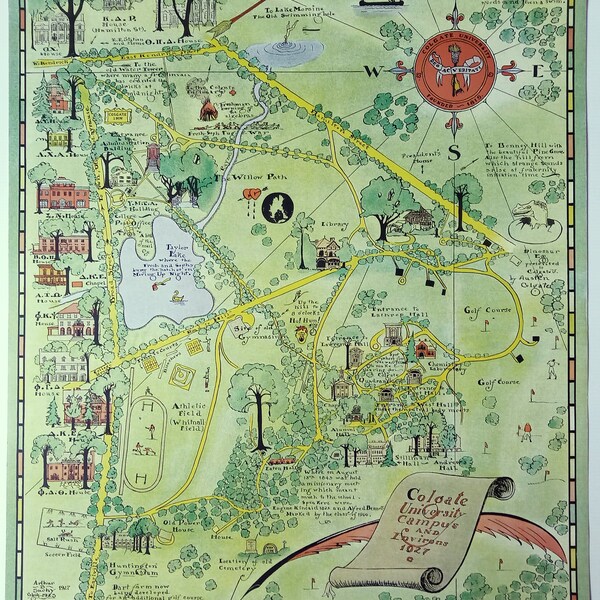 Pictorial Map of Campus - Etsy