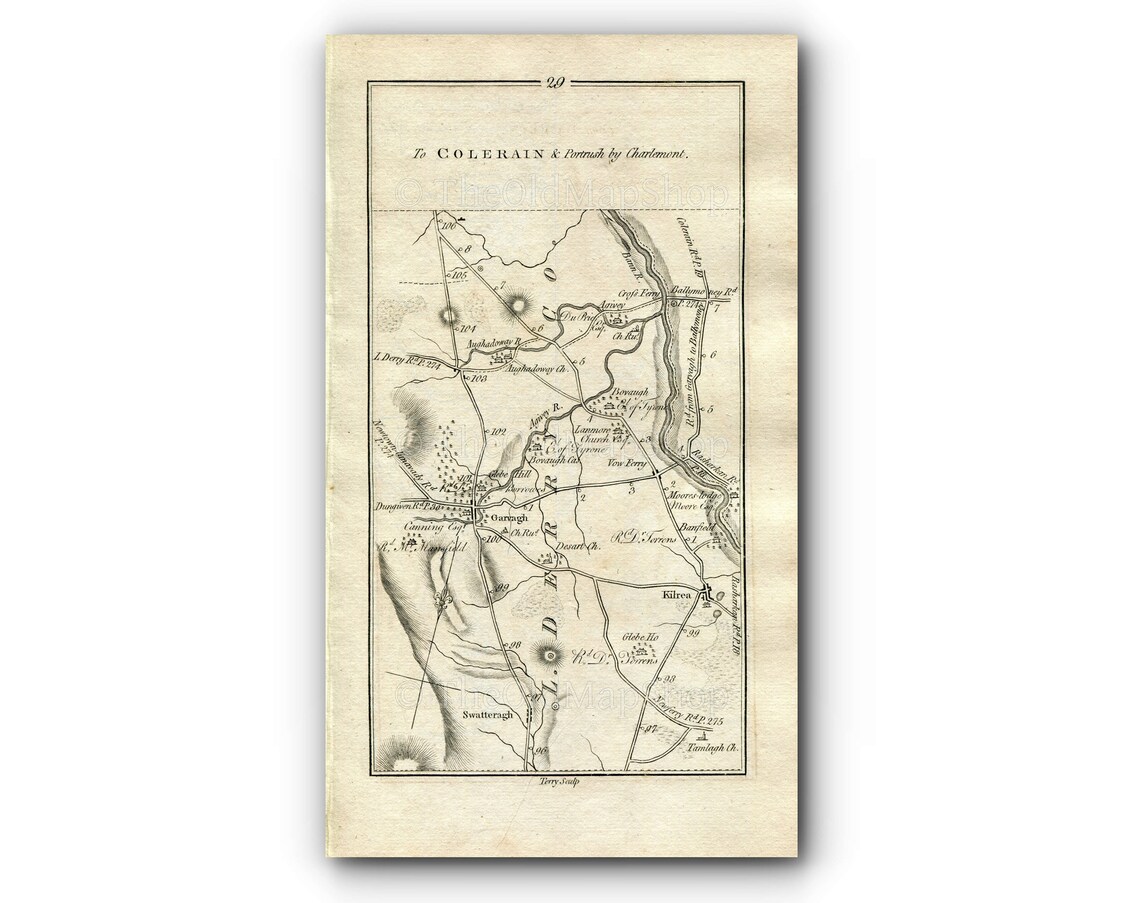 1778 Taylor & Skinner Antique Ireland Road Map 29/30 Swatragh - Etsy
