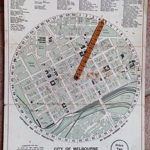 C.1925 the Indicator Map of Melbourne, Australia (rare Melbourne Map ...