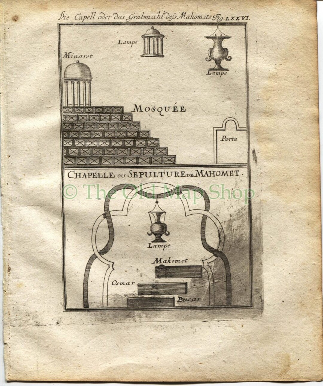 1719 Manesson Mallet mosquée Chapelle Ou Sepulture De Mahomet Mohammed ...