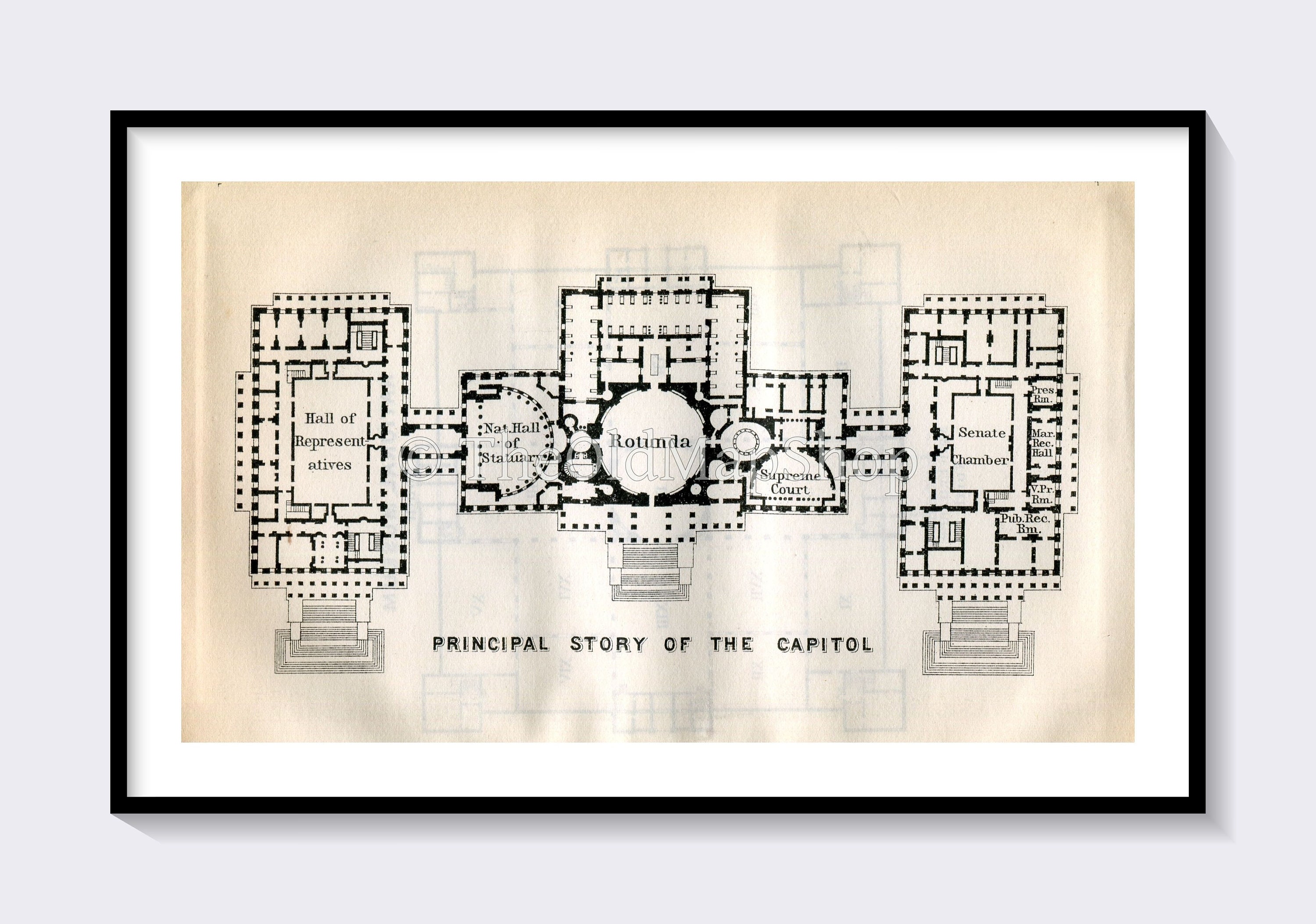 The Capitol Building Washington DC United States 1899 Floor | Etsy