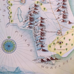 South Africa, Tulbagh Wine Region Vinyard Winery Map, 1973 Janice Ashby ...