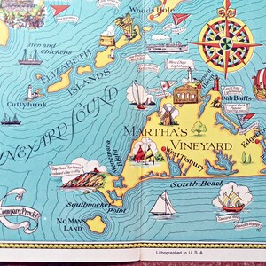 1937 Mount Hope Bridge Bristol Rhode Island Pictorial Map by H W ...