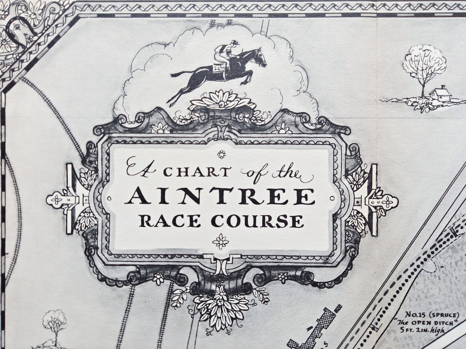 1930 A Chart of Aintree Race Course by George Annand. Pictorial ...