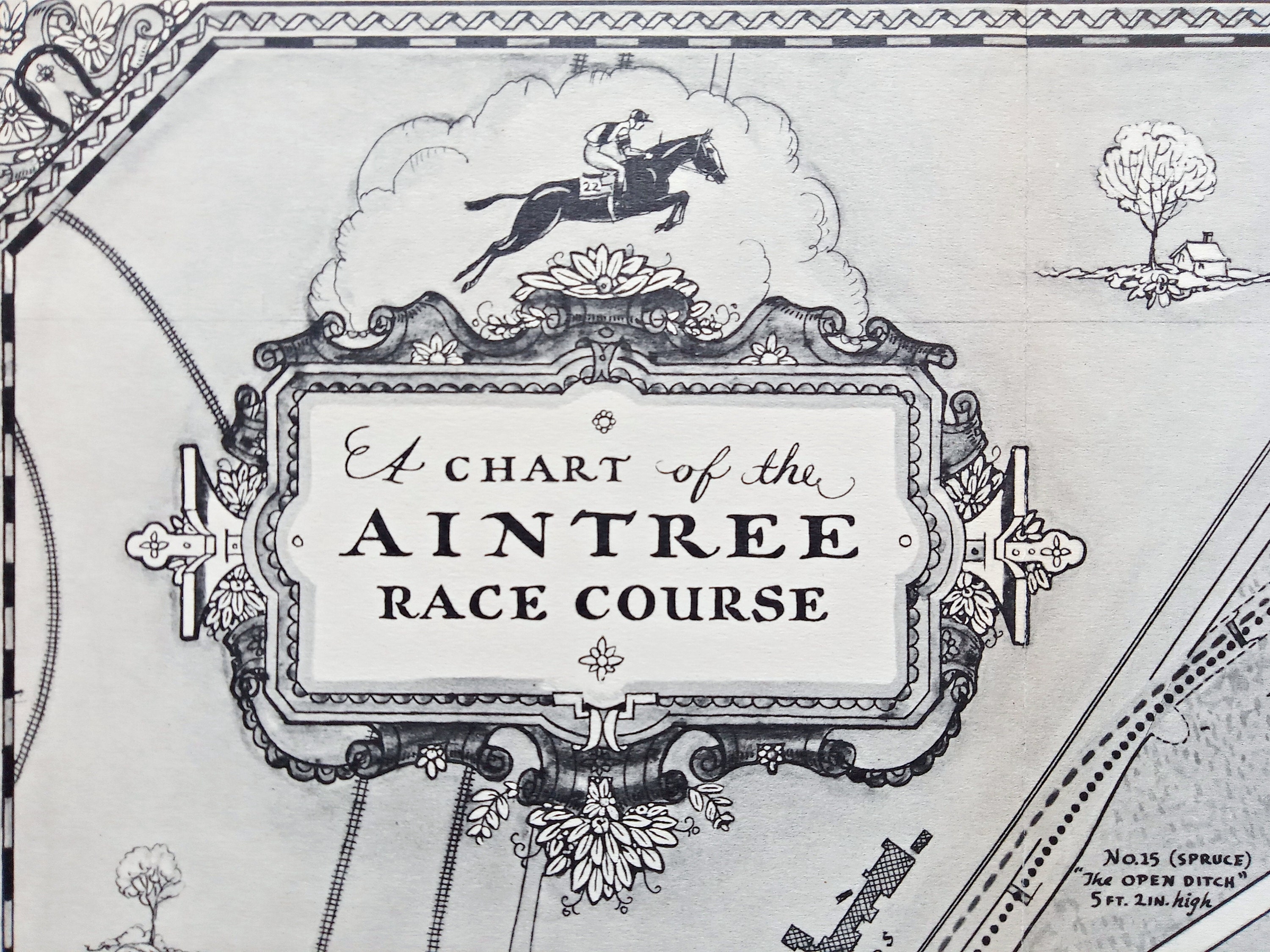 1930 A Chart of Aintree Race Course by George Annand. Pictorial ...