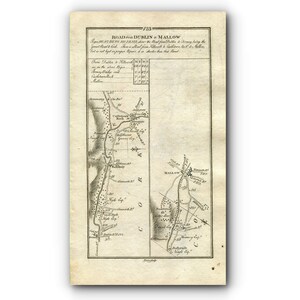 1778 Taylor & Skinner Antique Ireland Road Map 123/124 Ballyhooly ...