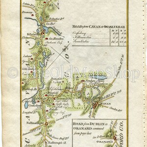 1778 Taylor & Skinner Antique Ireland Road Map 57/58 Oldcastle Mount ...