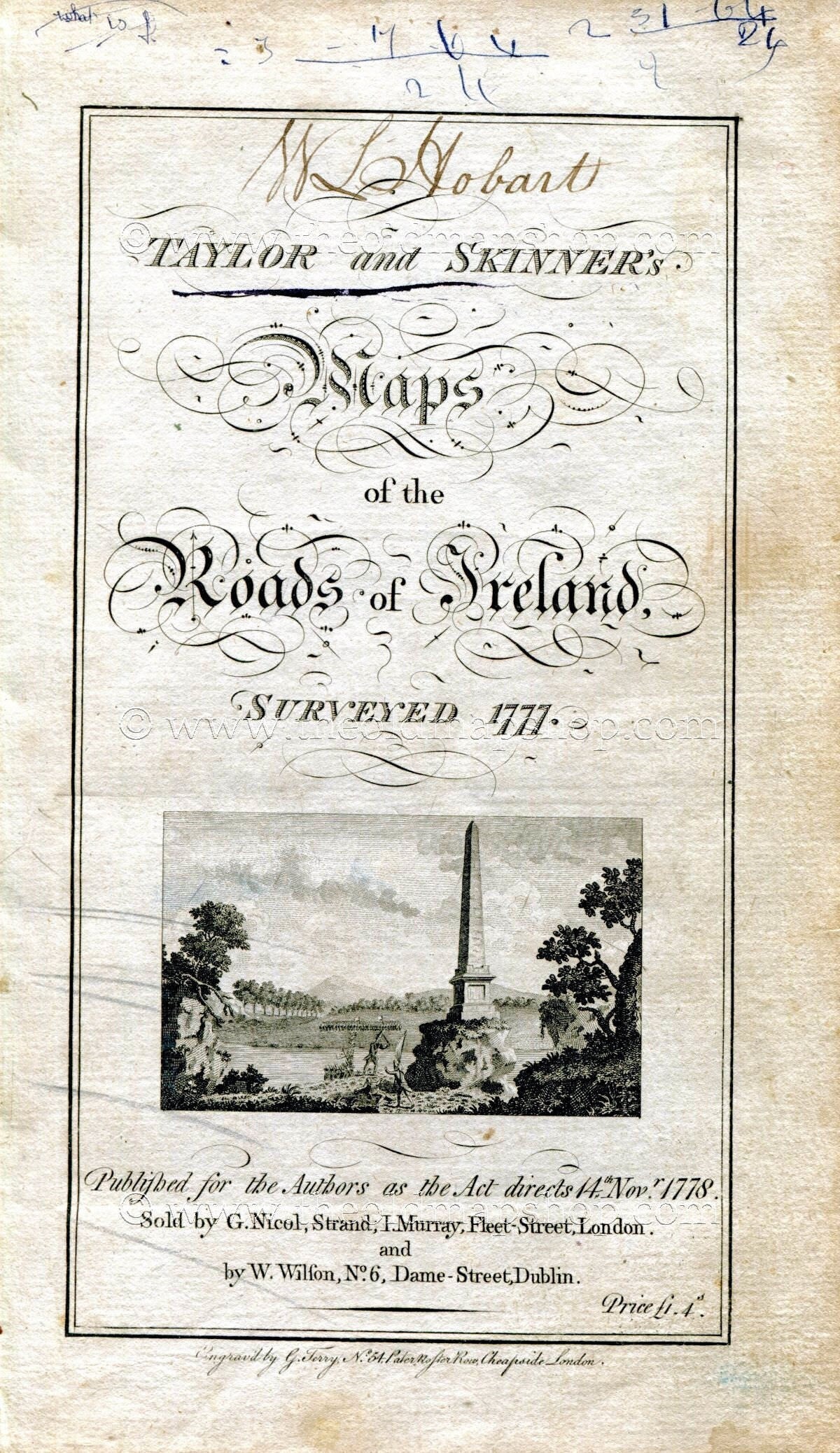 1778 Taylor & Skinner Antique Ireland Road Map 35/36 Emyvale Aughnacloy ...