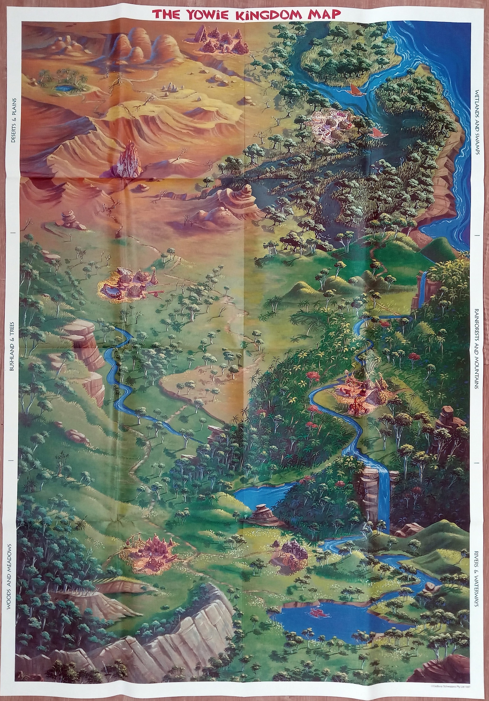 Rare Original 1997 Yowie Kingdom Pictorial Map, by Cadbury Schweppes ...