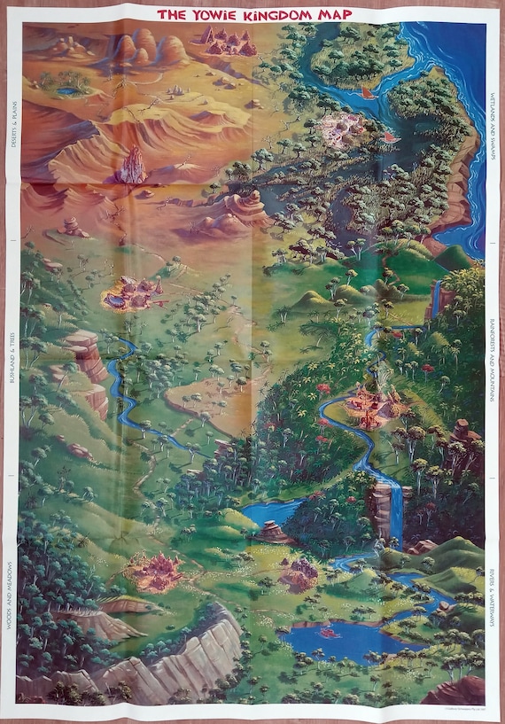 Rare Original 1997 Yowie Kingdom Pictorial Map by Cadbury - Etsy