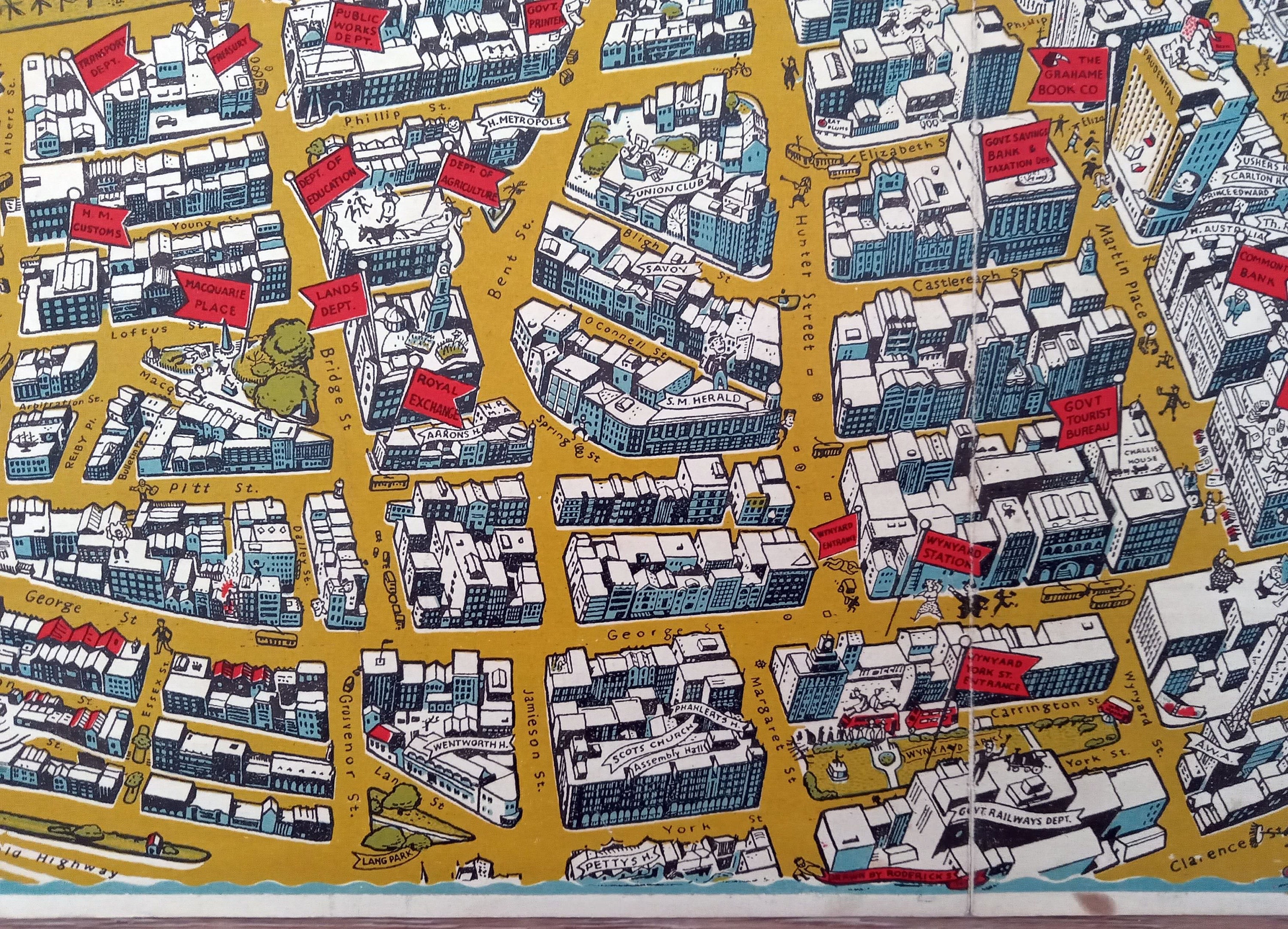 Rare 1948 Map of Sydney & Inhabitants Pictorial Bird's-eye - Etsy
