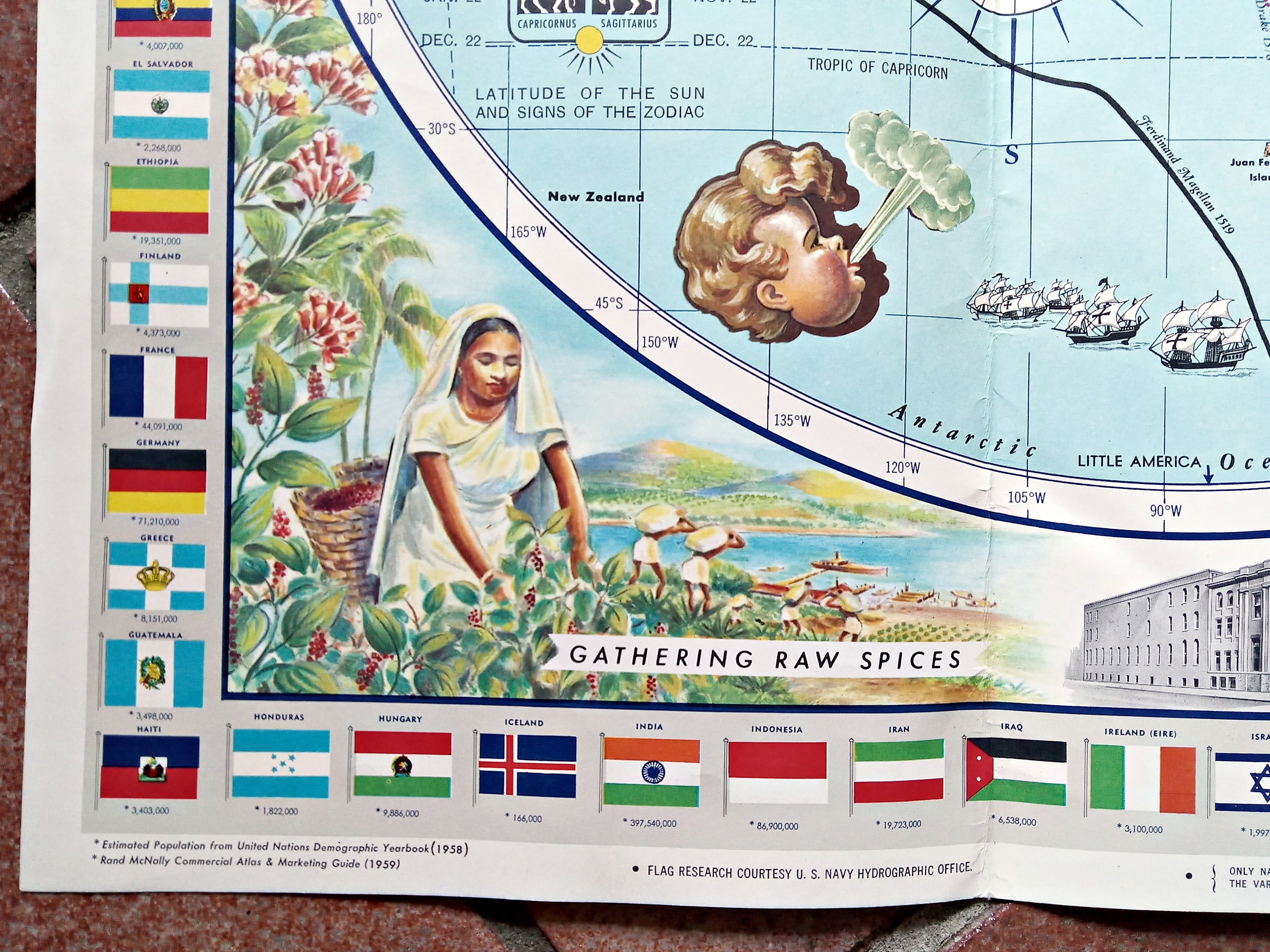 C.1959 Mccormick's Pictorial Map of the World. Tea, Coffee, Spice Map ...
