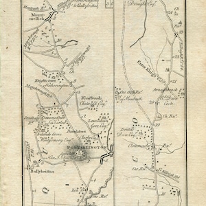 1778 Taylor & Skinner Antique Ireland Road Map 159/160 Portarlington ...