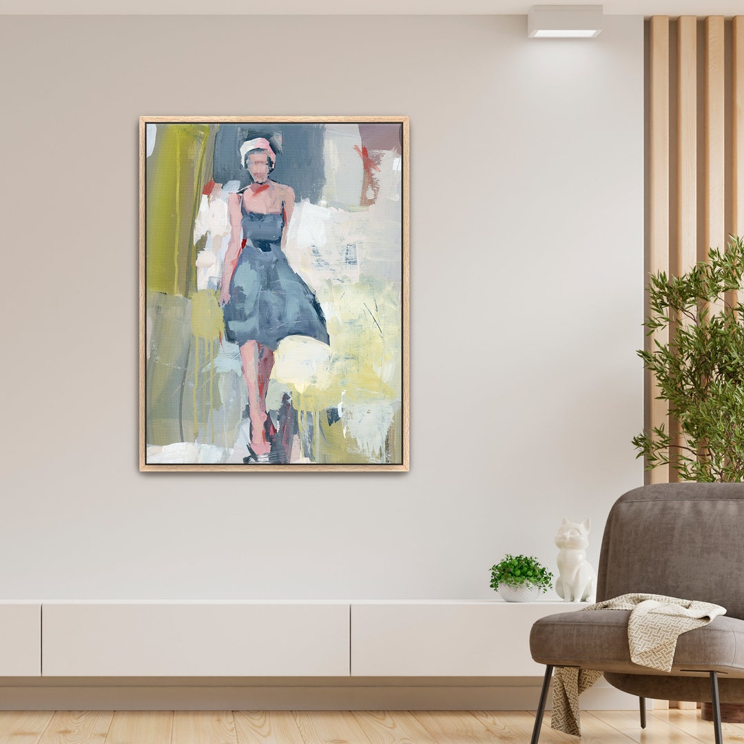 8x10 Contemporary Abstract Figure Print: Vibrant Canvas Art for Modern ...