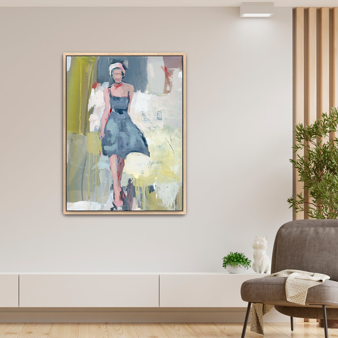 8x10 Contemporary Abstract Figure Print: Vibrant Canvas Art for Modern ...