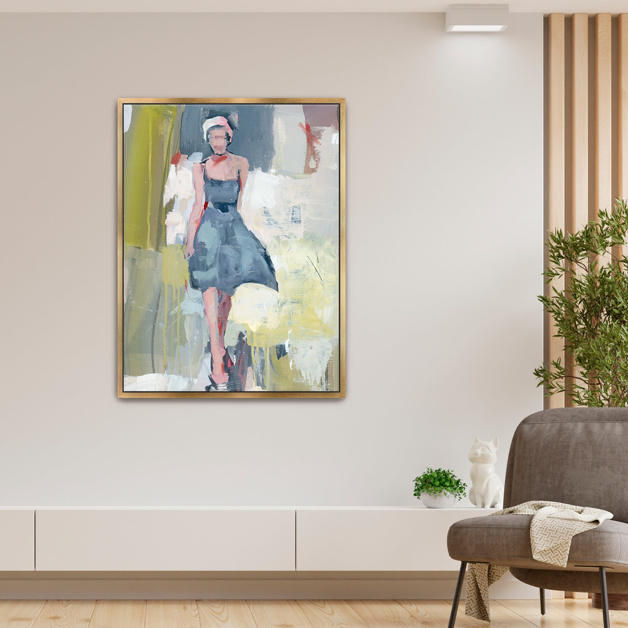 8x10 Contemporary Abstract Figure Print: Vibrant Canvas Art for Modern ...