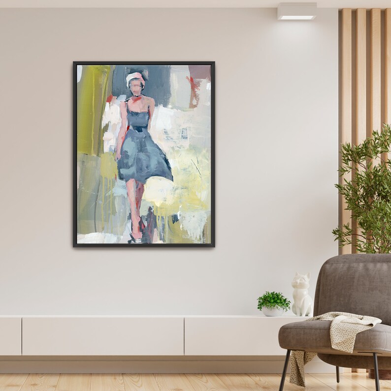 8x10 Contemporary Abstract Figure Print: Vibrant Canvas Art for Modern ...