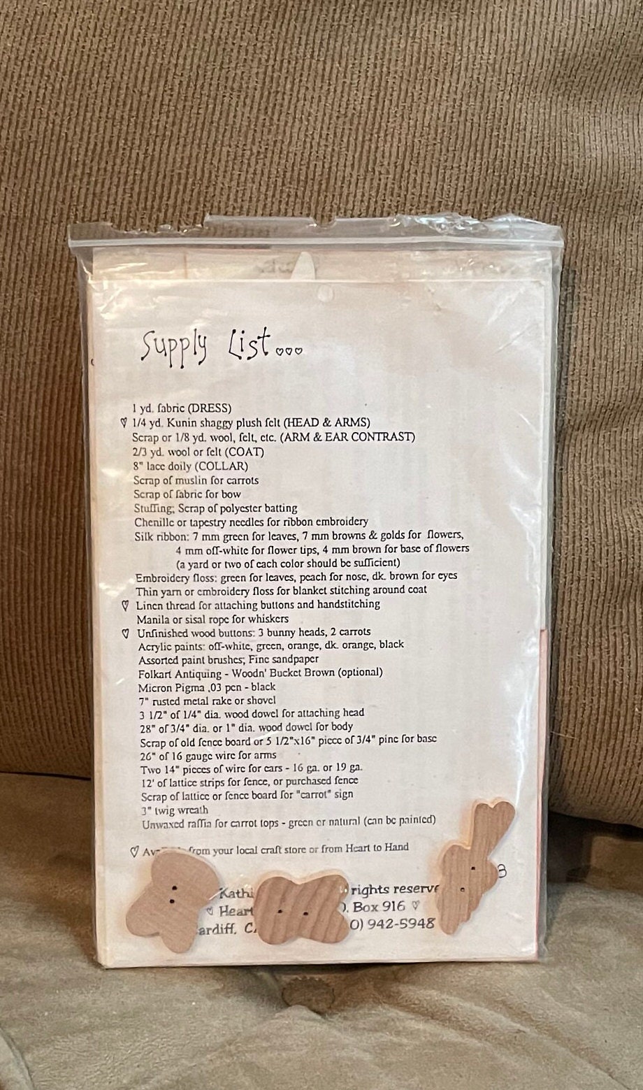 HEART TO HAND Standing Bunny Rabbit Pattern Carrot Patch Posey 32 H 98 Uncut - Etsy