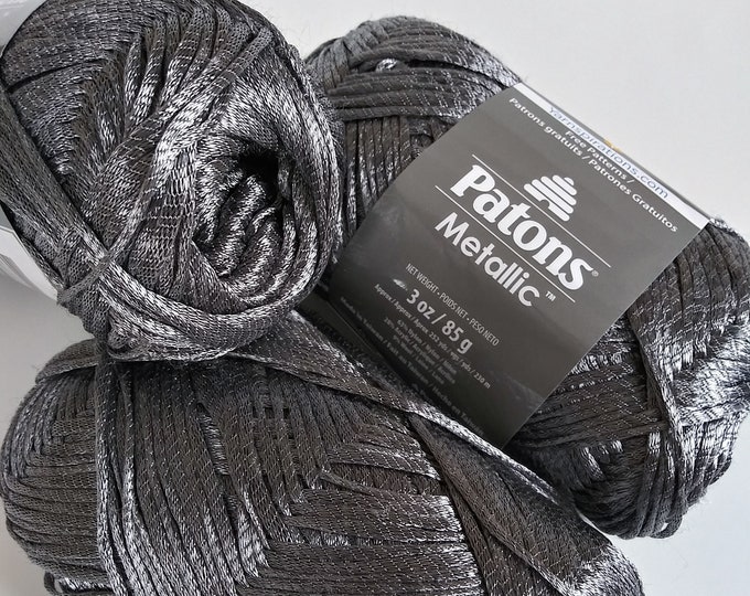 Patons, Metallic, Pewter 95044, Worsted Nylon Acrylic Wool Yarn ...