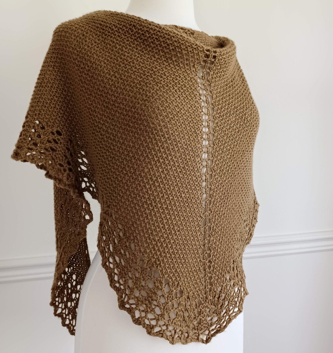 Ladies Mantle Shawl KNITTING PATTERN Triangle Shawl Knitting - Etsy