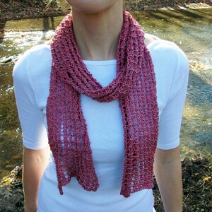 Rose Mesh Knit Lace Scarf, Silk Rayon Lokis Net Scarf, Handmade Scarf ...