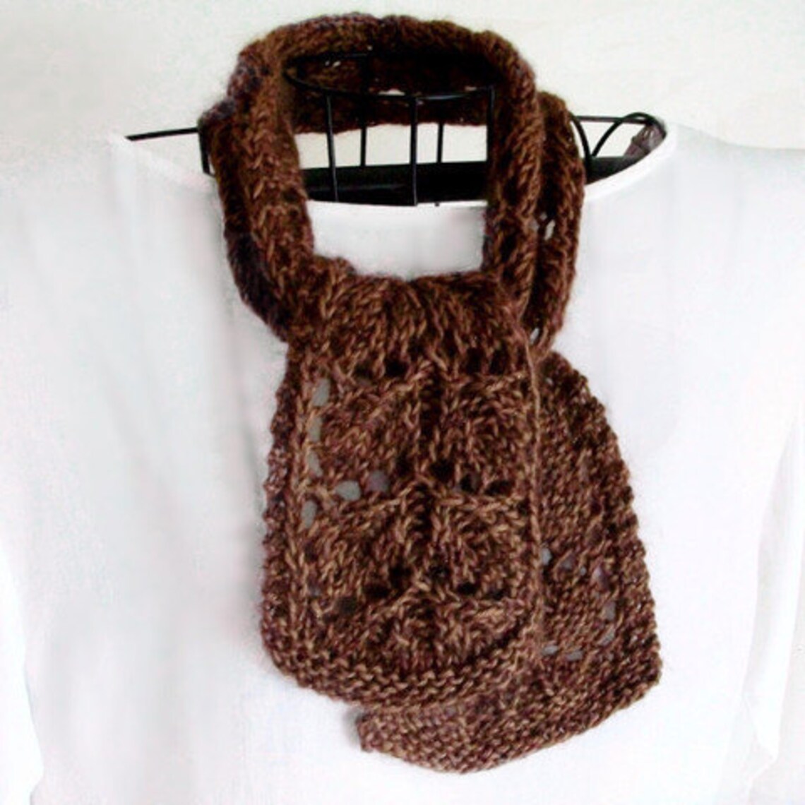 Easy Knit Lace Scarf KNITTING PATTERN Leaf Scarf Frosted - Etsy