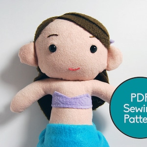 Mermaid Doll Pattern, PDF Sewing Pattern, Mermaid Plush Pattern - Etsy