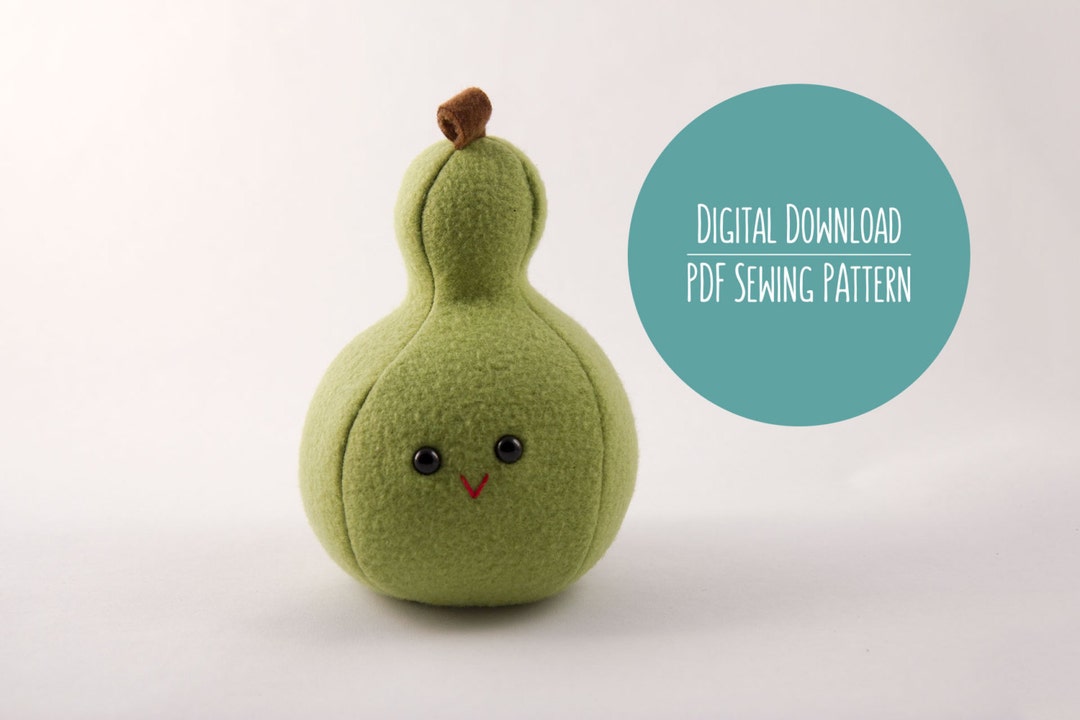 Pear Fruit Plushie Pattern, PDF Sewing Pattern, Pear Fruit Sewing ...
