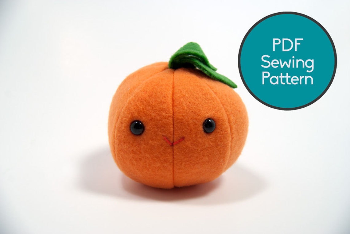 Orange/apple/pumpkin Fruit Plushie Pattern PDF Sewing - Etsy