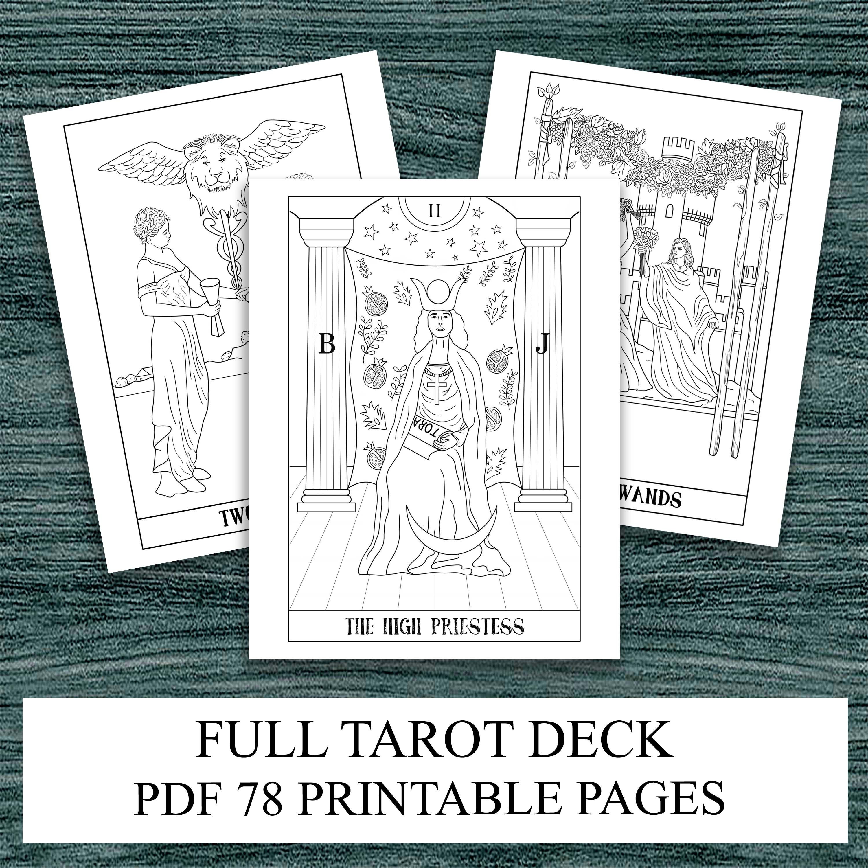 Color Your Own Tarot Cards PDF Coloring Book Coloring Pages Instant ...