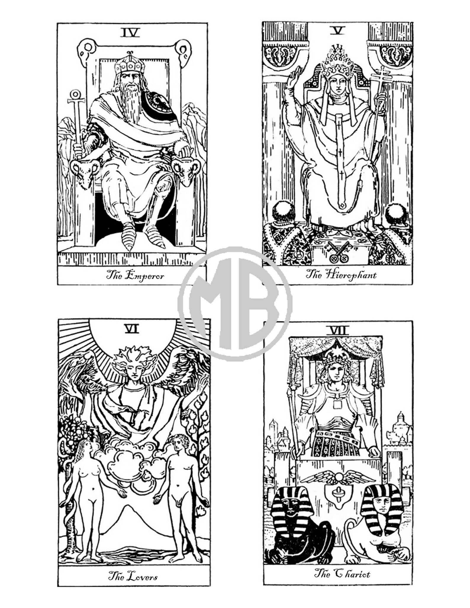 Color Your Own Tarot Rider-waite Cards | PDF Coloring Book | Coloring ...
