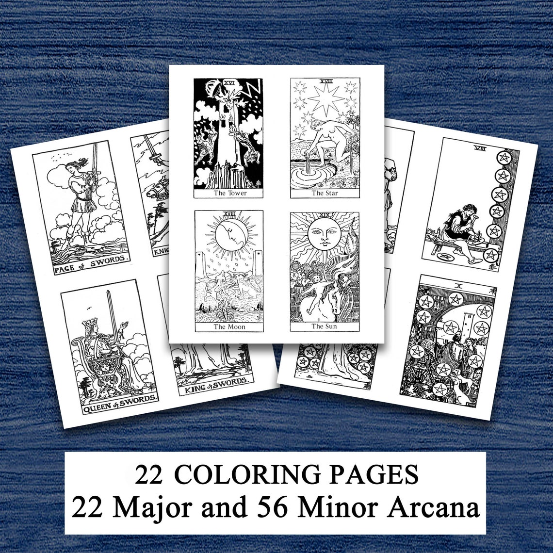 Color Your Own Tarot Rider-waite Cards PDF Coloring Book Coloring Pages ...
