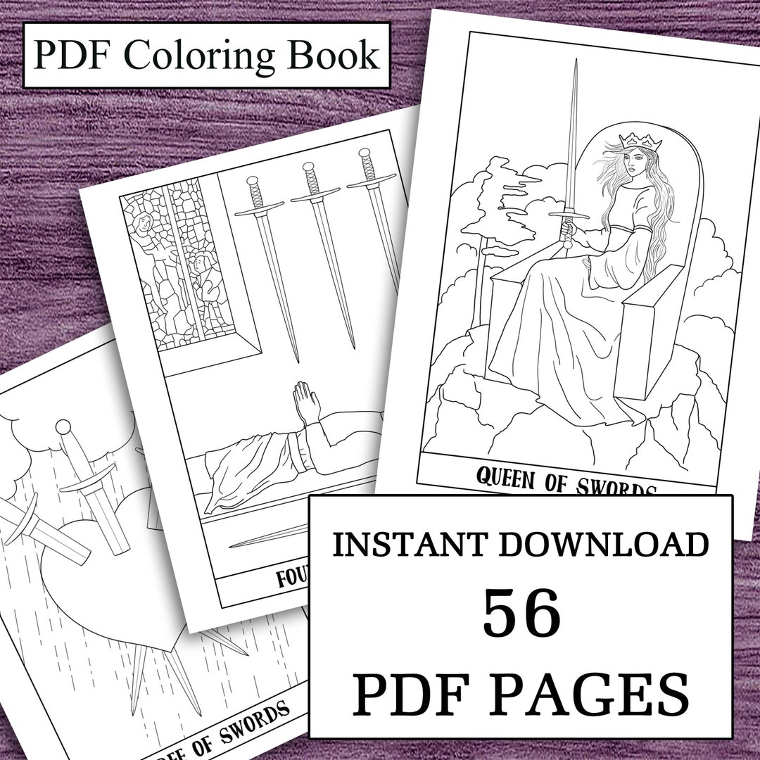 Color Your Own Tarot Printable Tarot Coloring Book 56 Printable ...