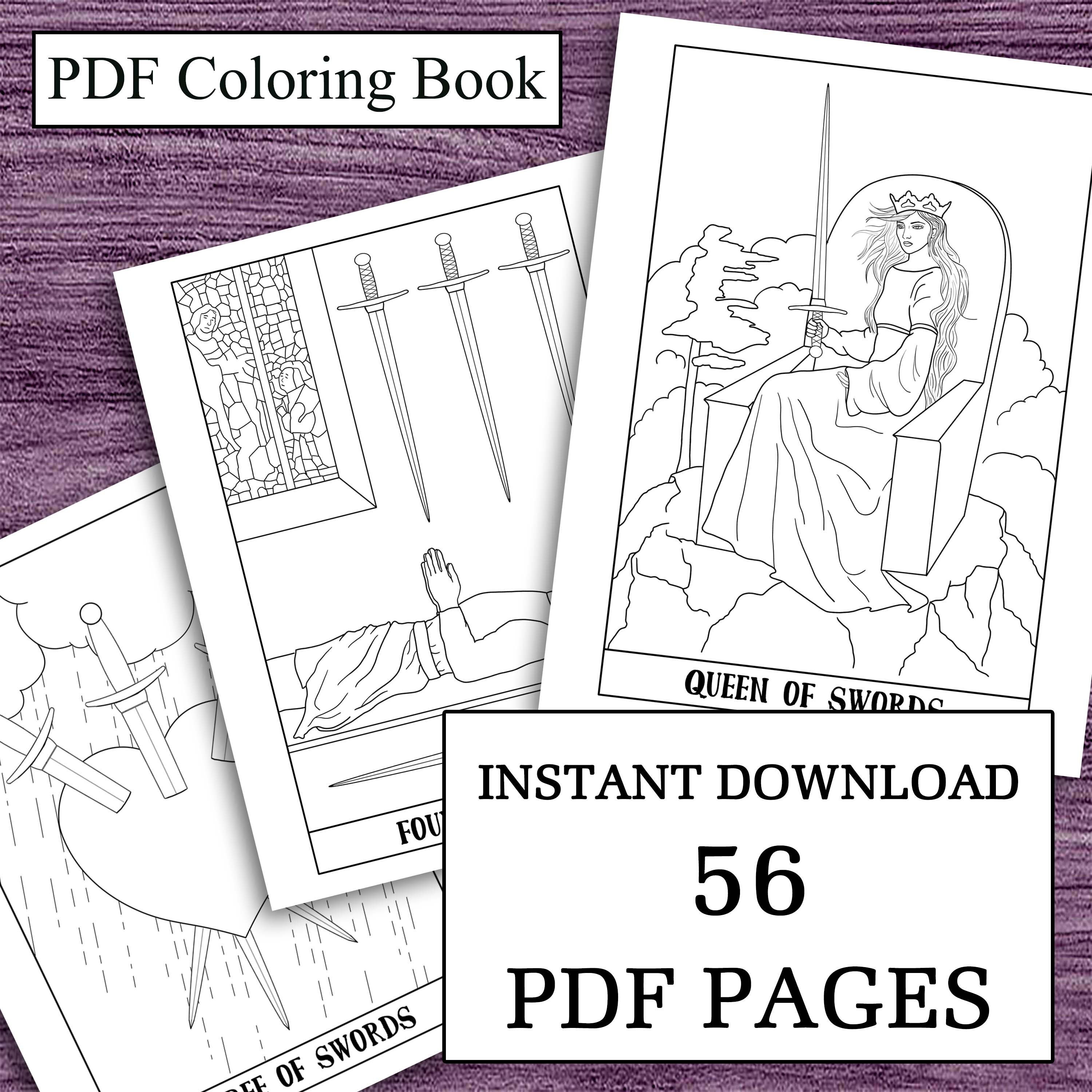 Color Your Own Tarot Printable Tarot Coloring Book 56 Printable ...