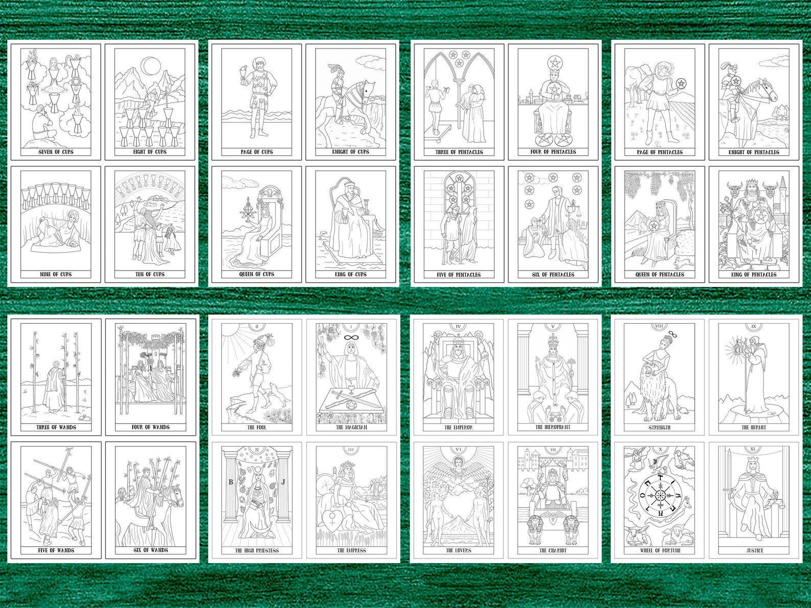 Color Your Own Tarot Cards PDF Coloring Book Coloring - Etsy