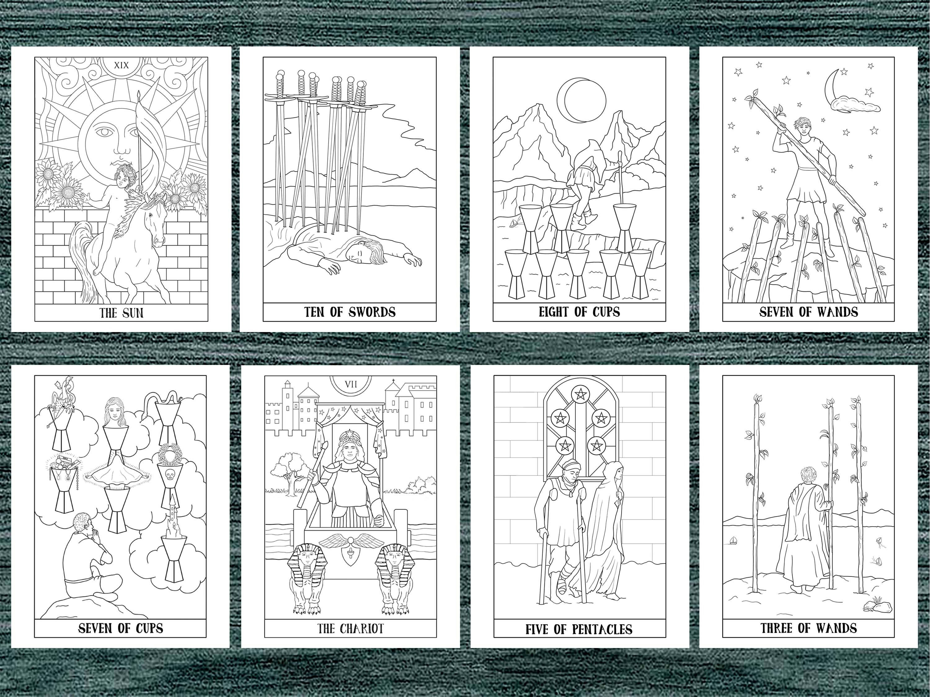 Color Your Own Tarot Cards PDF Coloring Book Coloring Pages Instant ...