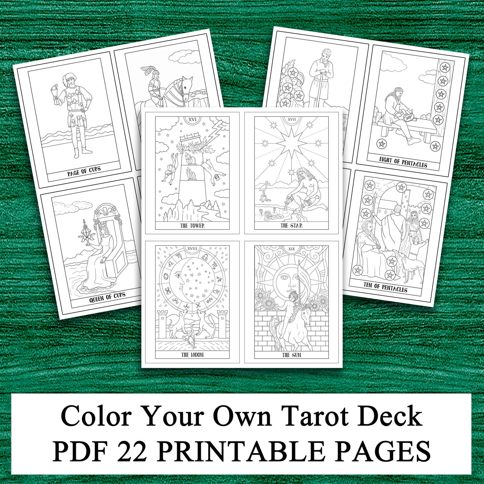 Color Your Own Tarot Cards | PDF Coloring Book | Coloring Pages ...