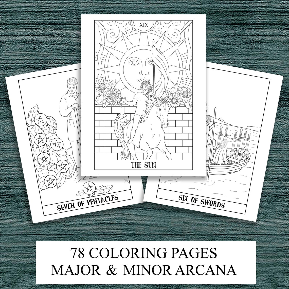 Color Your Own Tarot Cards PDF Coloring Book Coloring Pages Instant ...