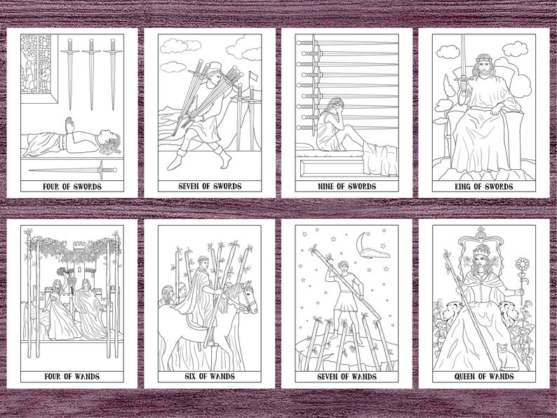Color Your Own Tarot Printable Tarot Coloring Book 56 Printable ...