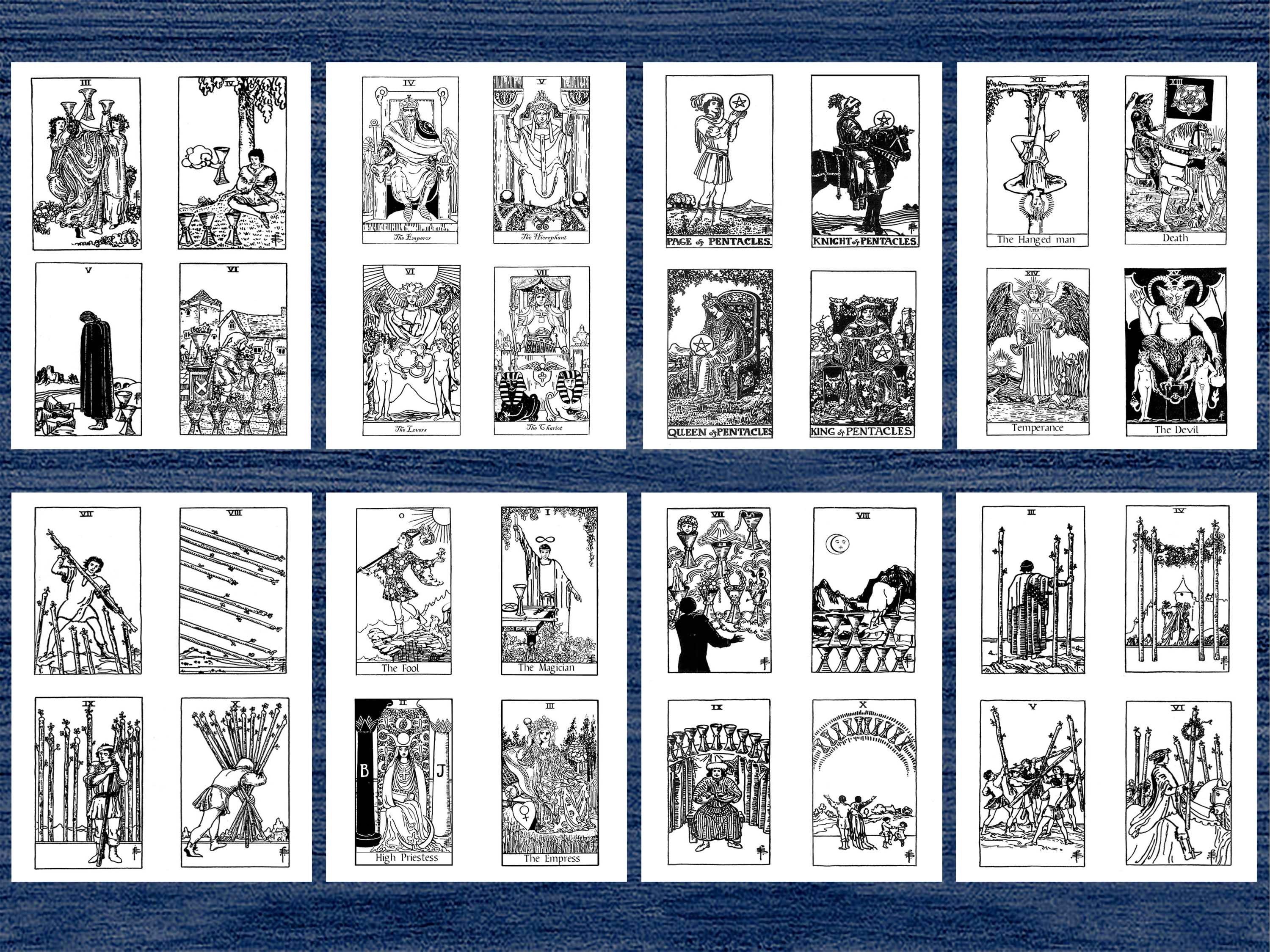 Color Your Own Tarot Rider-waite Cards | PDF Coloring Book | Coloring ...