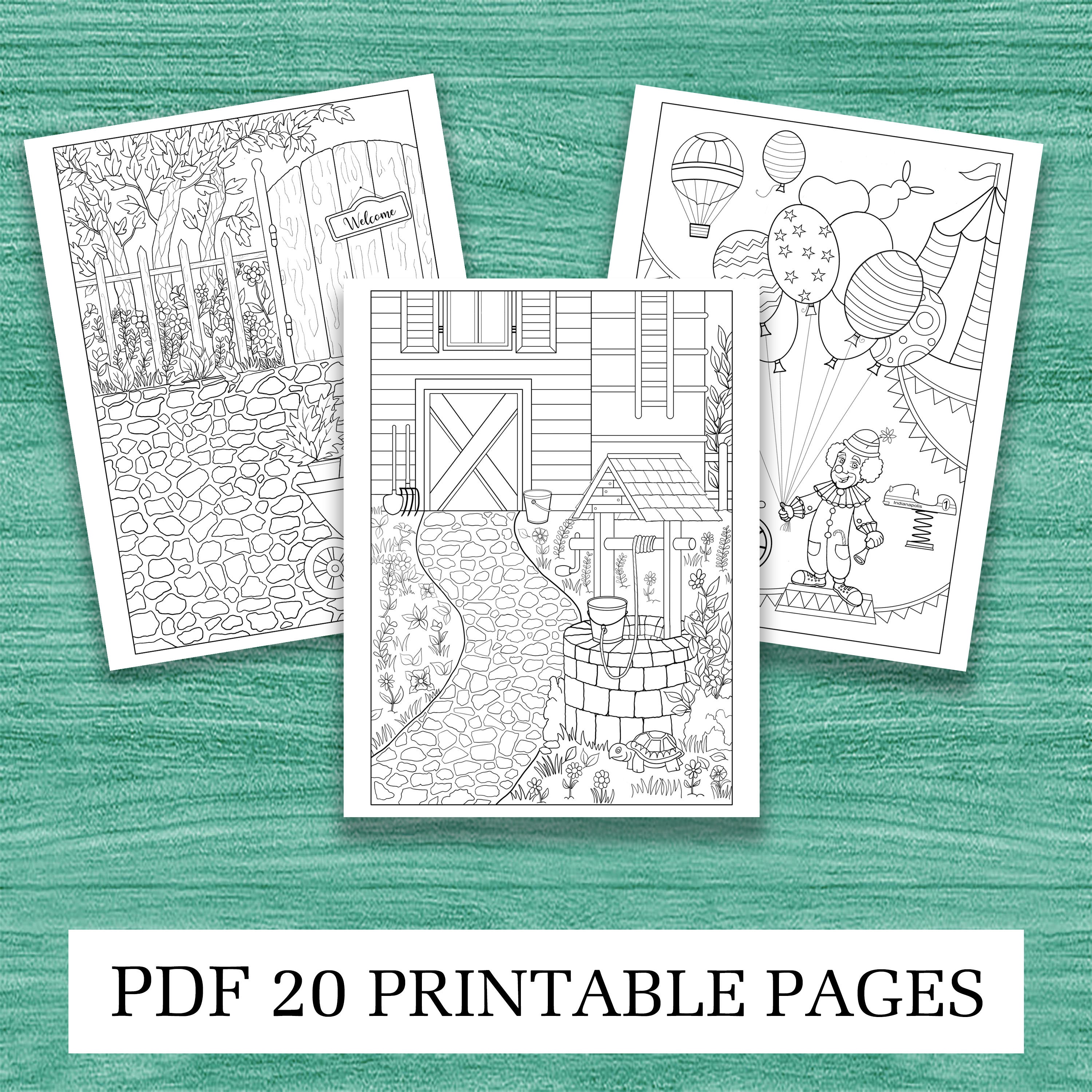 Coloring Book 20 Printable Handmade Drawings Coloring Pages PDF DIGITAL ...