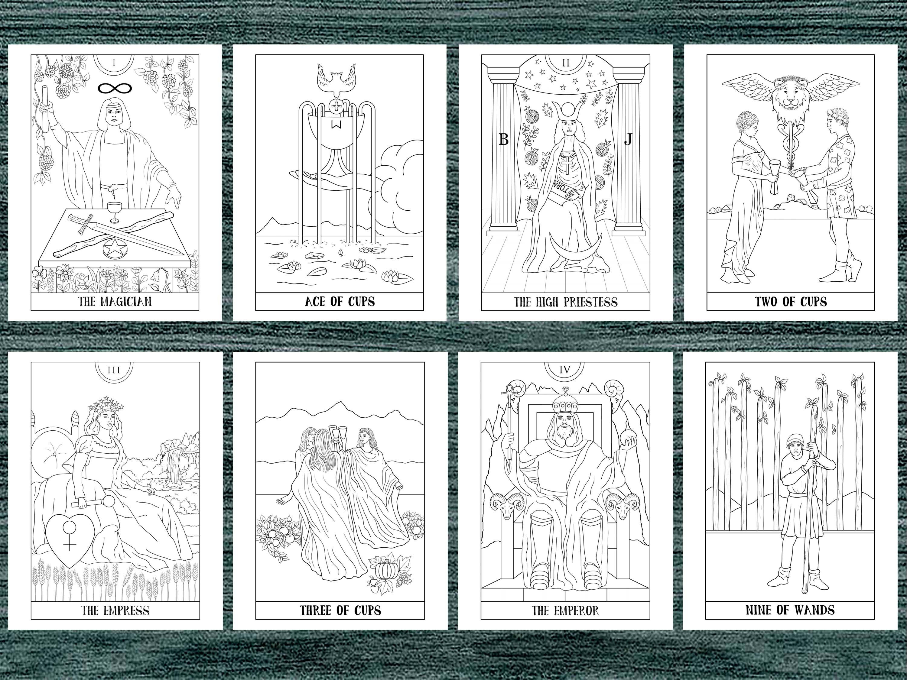 Color Your Own Tarot Cards PDF Coloring Book Coloring Pages Instant ...