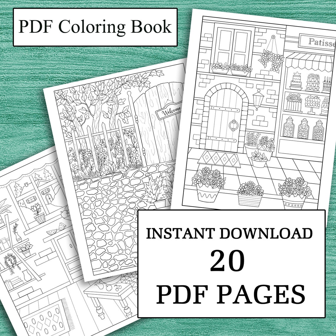Coloring Book 20 Printable Handmade Drawings Coloring Pages PDF DIGITAL ...
