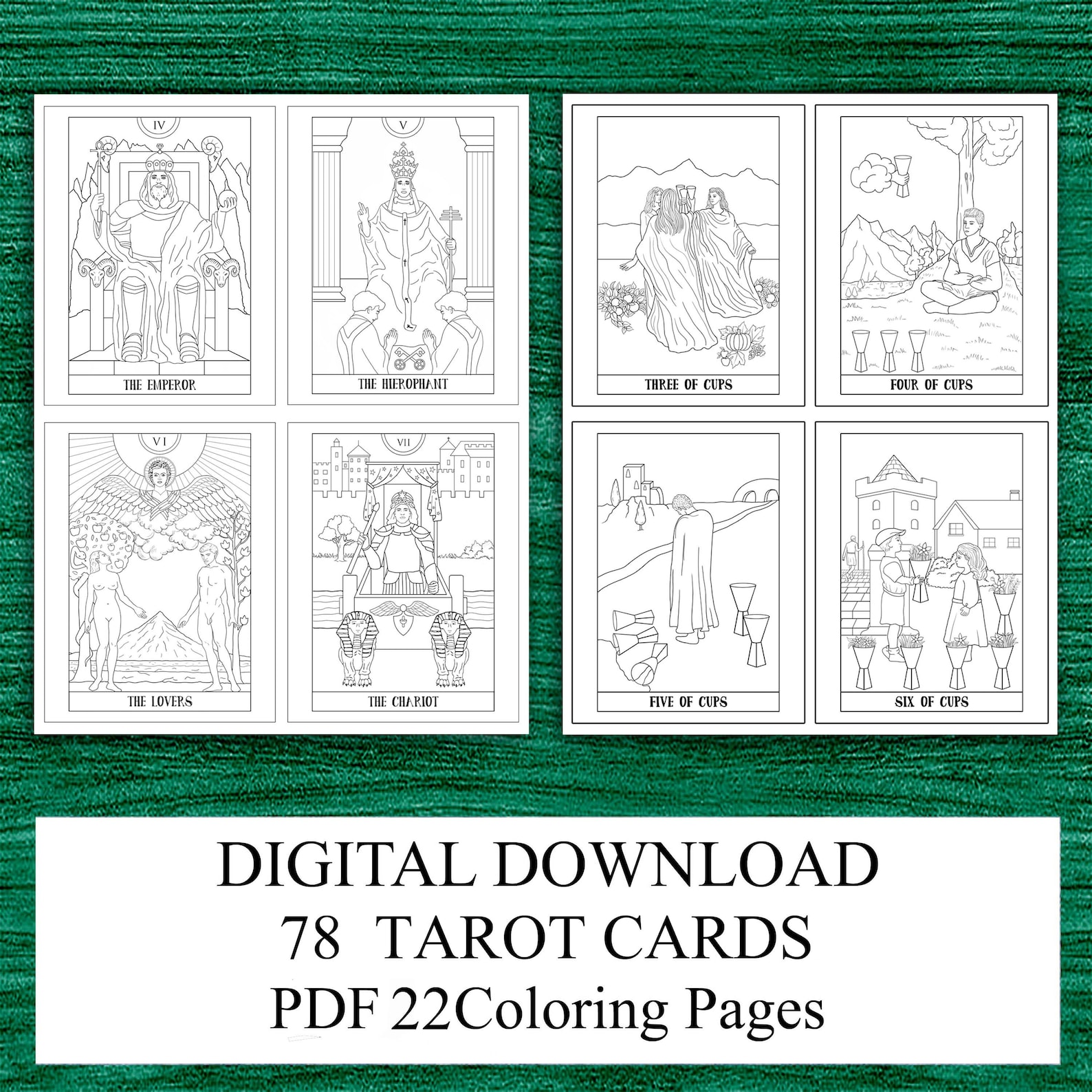 Color Your Own Tarot Cards | PDF Coloring Book | Coloring Pages ...