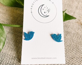 Blue Bird Earrings - Etsy