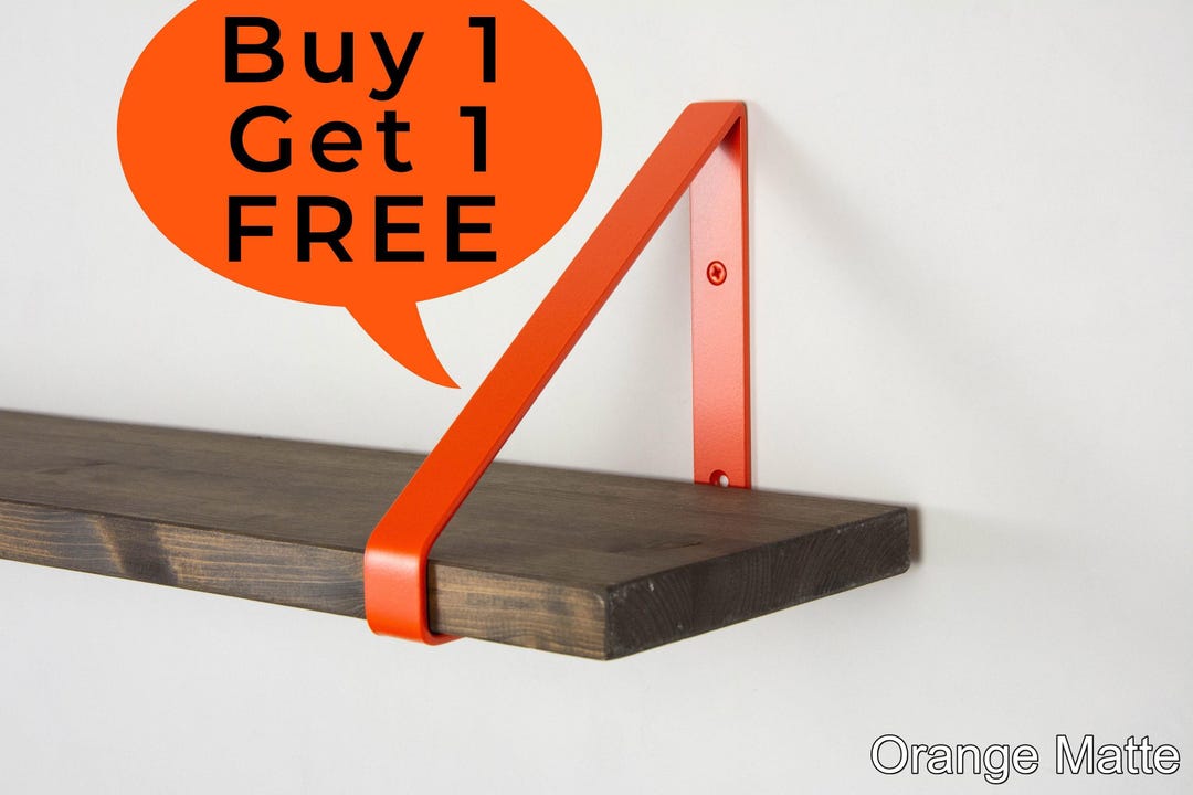 Colorful Shelf Brackets - Orange Matte Color Floating Shelf Brackets ...