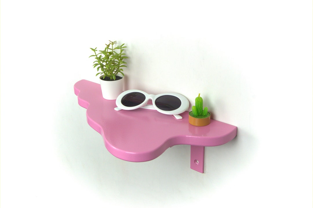 Wavy Shelf - Pastel Pink Shelf, Maximalist Decor, Danish Pastel, Wall ...