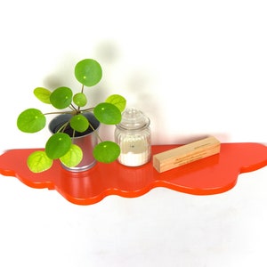Aesthetic Shelf - Orange Shelf, Plant Shelf, Floating Wavy Shelf, Funky ...