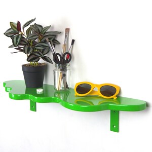 Plant Shelf Green Shelf, Wavy Shelf, Floating Wall Shelf, Maximalist ...